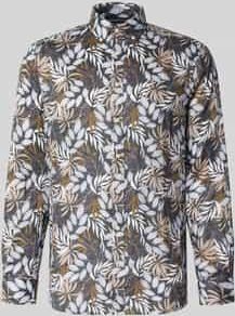 Christian Berg Regular Fit Leinenhemd mit Buton-Down-Kragen