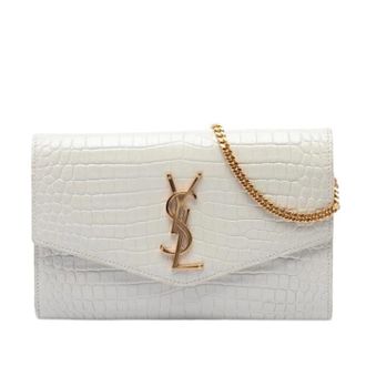 Saint Laurent Portefeuille &agrave; cha&icirc;ne Uptown Pre-owned - Femme - Pre-owned - Blanc - Taille: ONE Size