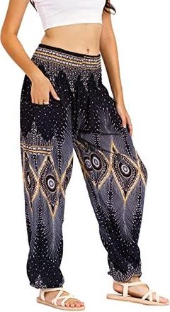 Lofbaz Femmes Diamant Yoga Aladdin Génie Bohémien Harem Pantalon Noir 3XL