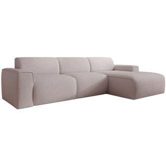 Selsey Selsey Bouvi - Ecksofa, Ottomane rechts, beige, Boucl&eacute;