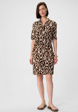 Comma Minikleid Kleid Flie&szlig;endes Cr&ecirc;pe-Kleid mit All-over-Print