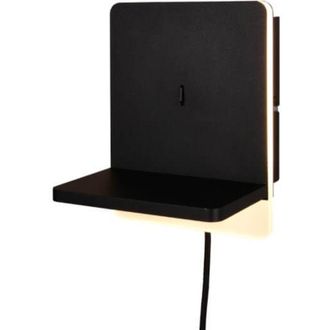 Trio leuchten applique murale led fairfield 248670132, m&eacute;tal noir mat, led 9 watt, champ de charge inductif, prise de charge usb