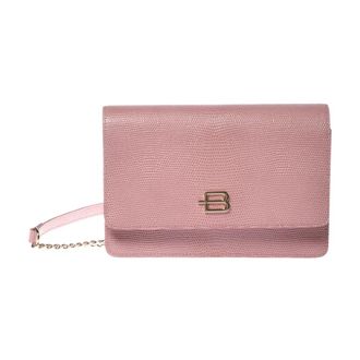 Baldinini Lizard Print Wallet with Chain - - Accessories - Damen - Rosa - ONE SIZE