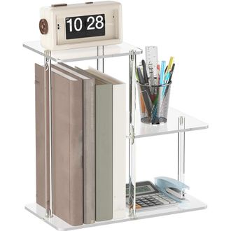 Generic Transparente Acryl Tisch | 3-lagig Kompakter Nachttisch Transparent Beistelltisch F&uuml;r Kleine R&auml;ume - Transparent M&ouml;bel Dekoration Regal F&uuml;r Badezimmer