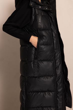 Zhrill Steppmantel ZHRILL 2 in 1 Mantel und Weste, Damen, Gr. XXL, schwarz, Web, Obermaterial: 100% Polyester, unifarben, normal kniebedeckend, ohne Ausschni