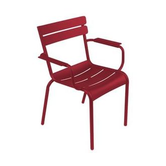 Fermob Fauteuil empilable Luxembourg - Rouge - Aluminium laqué - Designer Frédéric Sofia
