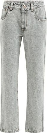 Brunello Cucinelli Pantalon Droit - Femme - Jeans - Bleu - Taille: 38 FR