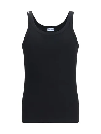 Dolce & Gabbana Ribbed Cotton Tank Top - Black