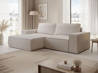 Selsey Ecksofa Greige Sofa Mit Schlaffunktion Linksseitig Inkl. Bettkasten 240 x 167 cm Und Abnehmbare Rückenkissen Kleines Couch Sofa Modular Ottomane Kompa