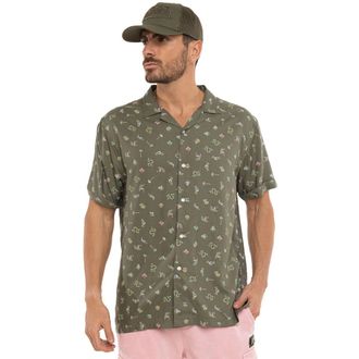 Von Dutch Chemise homme fluide manches courtes en viscose imprim&eacute;e Sum