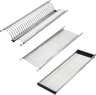 Emuca Abtropfgestell Suprastar für hohe Module, Innenraum 735-785mm, Verchromt, Stahl