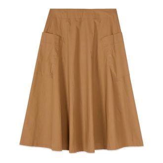 Oltre Ausgestellter Popeline-Rock - - Skirts - Damen - Beige - L