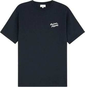 Maison Kitsun&eacute; Homme, Tops, Noir, Taille: XS T-shirt