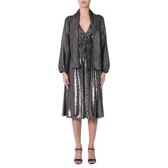 N&deg;21 V-Ausschnitt Abnehmbarer Schal - - Dresses - Damen - Grau - L