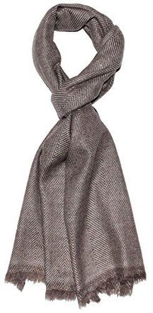Lorenzo Cana Lorenzo Cana - 7822977711 - Foulard pour homme - 100 % cachemire - Écharpe dhiver en fibre naturelle - Motif à chevrons, Chevrons marron, Taille Uniqu