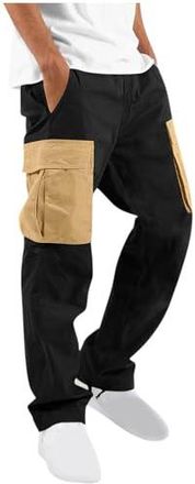 Generic Pantalon cargo classique pour homme - En coton m&eacute;lang&eacute; - Pantalon de jogging - Pantalon de travail - Pantalon droit - L&eacute;ger - Avec plusieurs poches - 