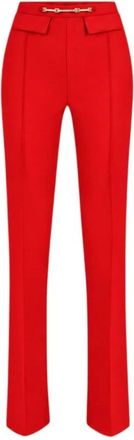 Elisabetta Franchi Pantalon Large - Femme - Pantalons - Rouge - Taille: 42 FR