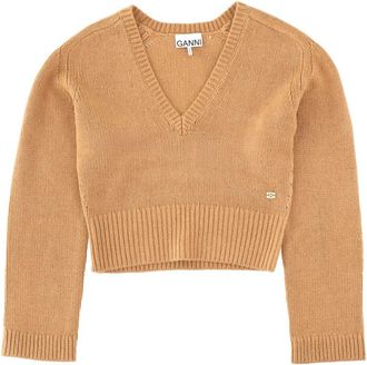 Ganni Wool and Yak Blend Sweater - Beige