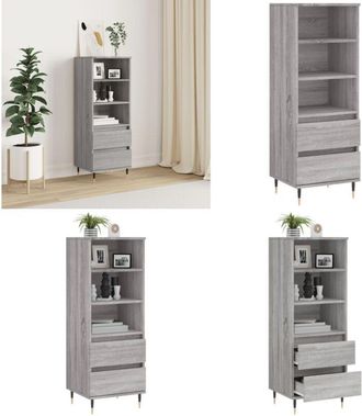 vidaXL Vidaxl - Buffet haut Sonoma gris 40x36x110 cm Bois dingénierie - Buffet Design Industriel - Meuble Rangement Salon - Buffet Cuisine - Buffet Gris