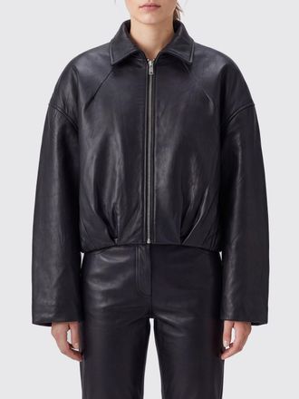 Rotate Kurze Hemdjacke von aus Schafsleder in lockerer Passform