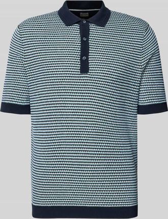 Brax Slim Fit Poloshirt in Strick-Optik mit Leinen-Anteil