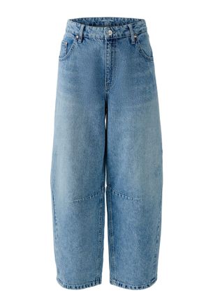 Oui Damen Jeans Barrel Loose fit, Cropped Loose/Comfort fit Gewaschen