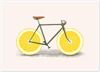 Posterlounge Zitronen-Rad Poster von Florent Bodart 18 x 13 cm Gelb Wandbilder Wanddeko