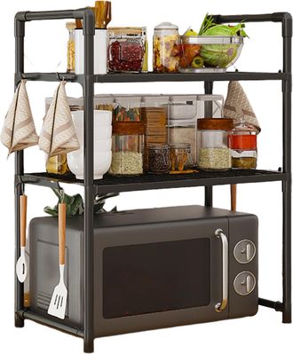 Generic Mikrowellenst&auml;nder - Verstellbarer Gegenorganisator, stabiler Doppelschicht-Brothalter, kompaktes Lagerregal | Multi Zweck Mikrowellenofen Organizer f