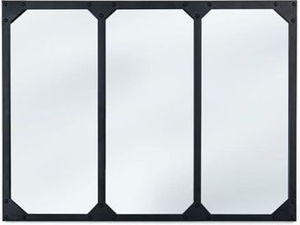 IDMarket Miroir verri&egrave;re 3 Bandes Design Industriel 80x60 cm