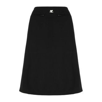 Courr&egrave;ges Femme, Jupes, Noir, Taille: 40 FR Interlock Tracksuit Midi Skirt
