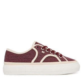 Tommy Hilfiger Sneakers aus Stoff Tommy Hilfiger Platform Vulc Sneaker Piping FW0FW09394 Dunkelrot