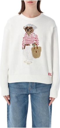Polo Ralph Lauren Femme, Pulls, Blanc, Taille: 40 FR Pull ras du cou Polo Bear