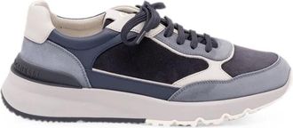 Brunello Cucinelli Homme, Chaussures, Bleu, Taille: 42 EU Baskets en cuir &agrave; empi&egrave;cements