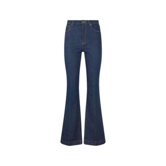 Roberto Cavalli Femme, Jeans, Bleu, Taille: 34 FR Jean &Eacute;vas&eacute; en Denim Stretch Coton
