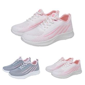 Generic Baskets de course pour femme - Chaussures de sport d&eacute;contract&eacute;es et confortables - Antid&eacute;rapantes - L&eacute;g&egrave;res et respirantes - En maille, blanc, 38.5 EU