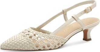 Marco Tozzi Damen Slingpumps Spitz Kleiner Absatz, Beige (Cream), 41 EU