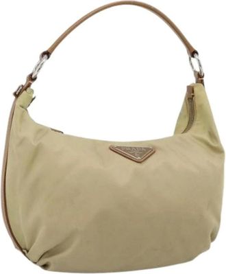 Prada Sac bandouli&egrave;re en nylon pr&eacute;-appr&eacute;ci&eacute; - Femme - Pre-owned - Beige - Taille: ONE Size