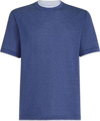 Brunello Cucinelli Homme, Tops, Bleu, Taille: 2XL Brunello Cucinelli T-shirts et Polos