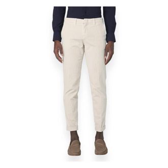 Fay Samt Caprihose mit 500 Streifen - - Trousers - Herren - Beige - W34