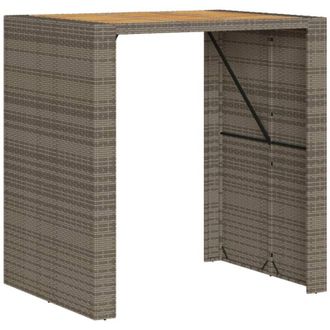 vidaXL Vidaxl - Table de bar de jardin et dessus en bois acacia r&eacute;sine tress&eacute;e