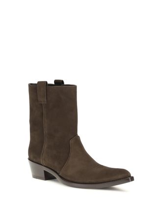 Khaite Womens Clive Ankle Boots Ebano Calf Leather Bos Taurus