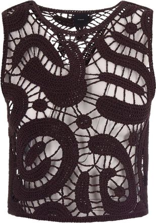 Pinko Pinko, Femme, Tops, Brun, Taille: 38 FR Hauts sans manches