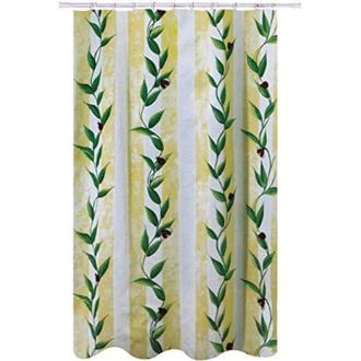 MSV Anti-Schimmel Duschvorhang - Anti-Bakteriell, waschbar, wasserdicht, mit 12 Duschvorhangringen - Polyester, Provence 180x200cm