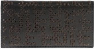 Diesel Perforated Vegan Leather Wallet with All-Over Logo size One Size