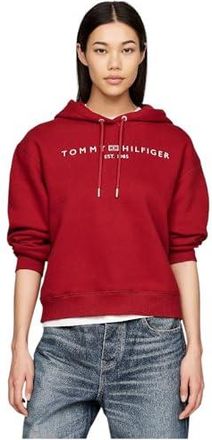Tommy Hilfiger Sweat à Capuche Femme avec Logo, Rouge (Dark Magma), XS
