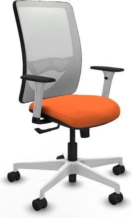 Piqueras y Crespo B&uuml;rostuhl Zulema mit wei&szlig;en und schwarzen Armlehnen, h&ouml;henverstellbare Lendenwirbelst&uuml;tze, ausgestattet mit Sincro 3 Positionen und Schneideschaum, We