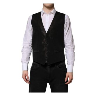 Dolce & Gabbana Homme, Costumes, Noir, Taille: L Single Breasted Vest