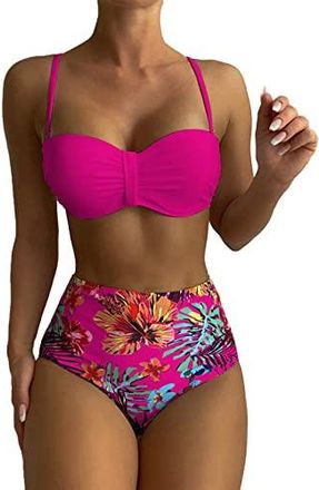 Generic Ensemble bikini sexy et &eacute;l&eacute;gant - Deux pi&egrave;ces - Triangle - Col en V - Push Up - Maillot de bain Curvy - Haut de bikini avec rembourrage - Sans armatur