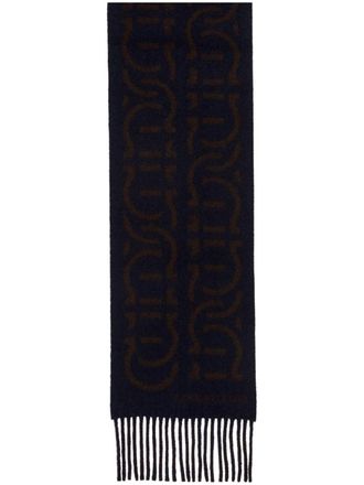 Ferragamo écharpe à imprimé Gancini - Marron