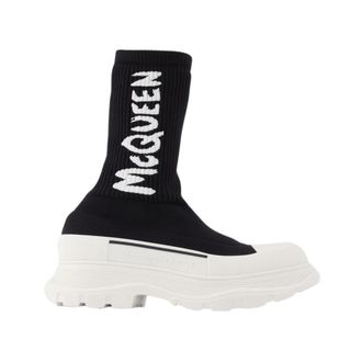 Alexander McQueen Plateau-Sneakers in Schwarz und Wei&szlig; - - Shoes - Damen - Mehrfarbig - 38 EU